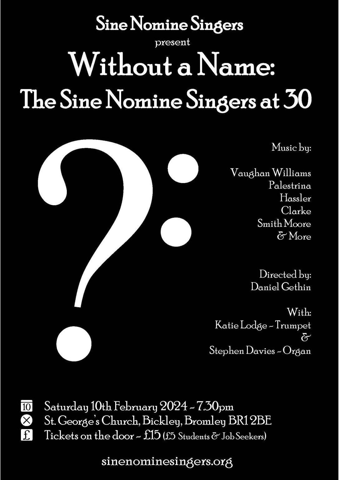 Without a name – The Sine Nomine Singers at 30 – Sine Nomine Singers